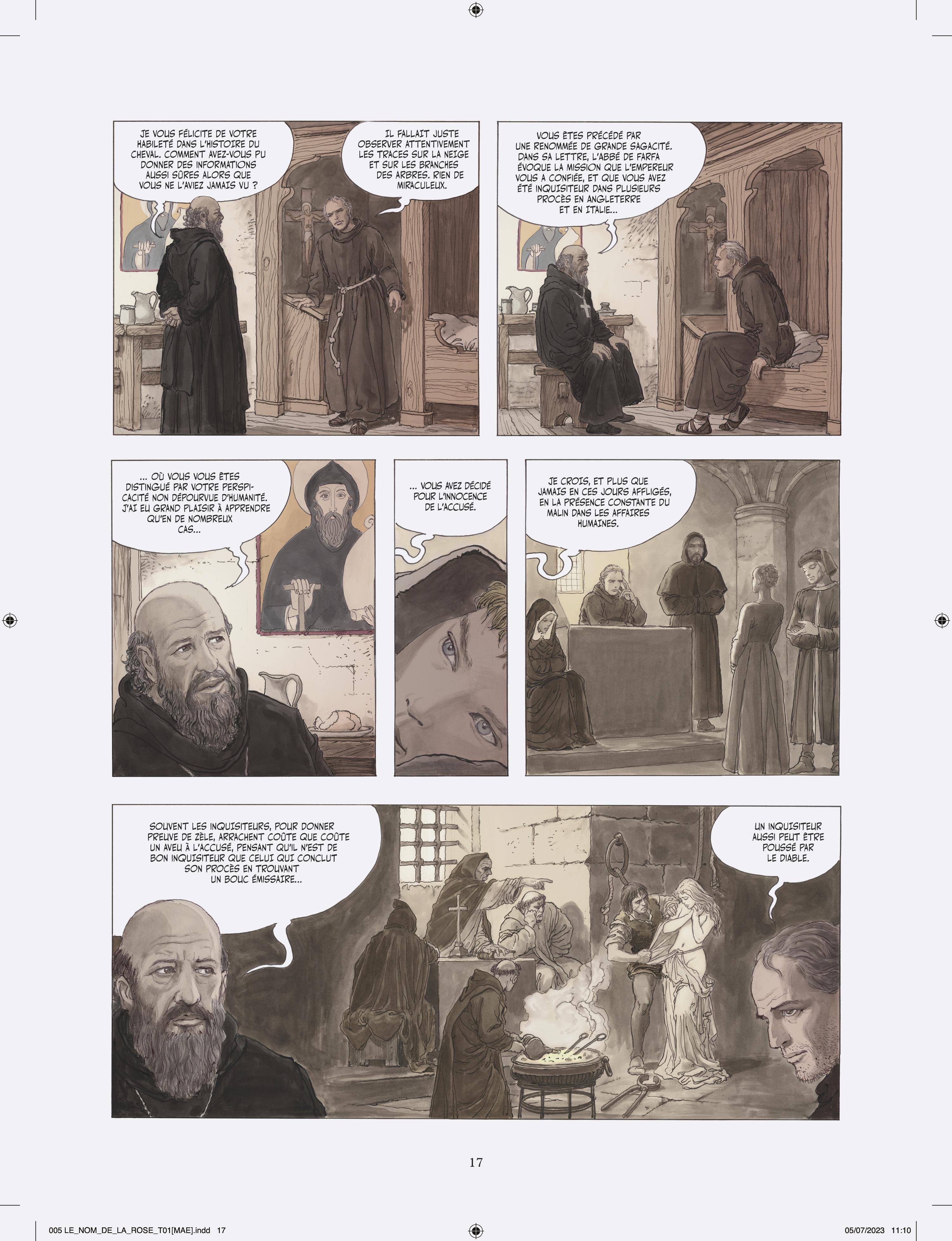 Le nom de la rose. Milo Manara. BD. France Inter / Glénat